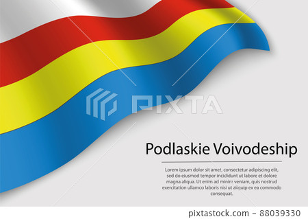 Wave flag of Podlaskie Voivodeship is a region... - Stock Illustration ...