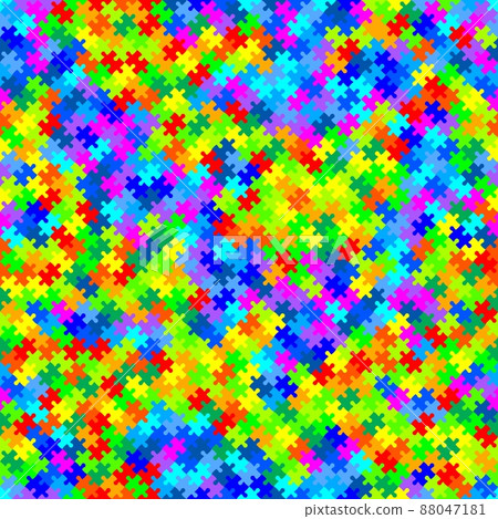Seamless colorful pattern with puzzles, jigsaw,... - Stock Illustration ...