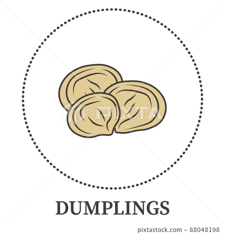 Abstract thin line dumpling icon isolated on... - Stock Illustration ...