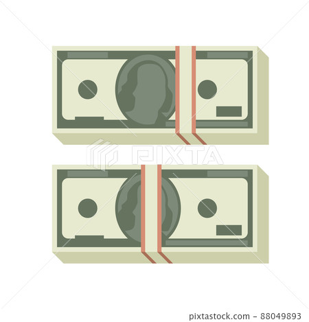 Two stacks of dollars on white background. - Stock Illustration ...