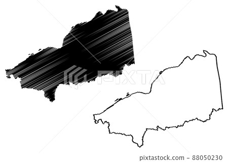 Pleasants County, State of West Virginia (U.S.... - Stock Illustration ...