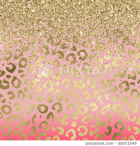 Golden leopard print texture, gold glitter... - Stock Illustration ...