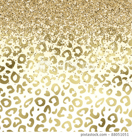 Golden leopard print texture, gold glitter... - Stock Illustration ...