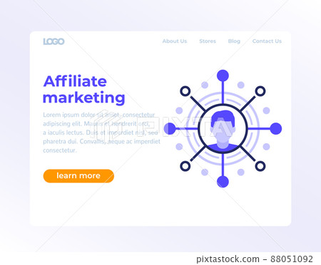 Affiliate marketing web page, banner design - Stock Illustration ...