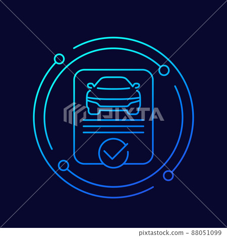 car history report line vector icon - Stock Illustration [88051099] - PIXTA