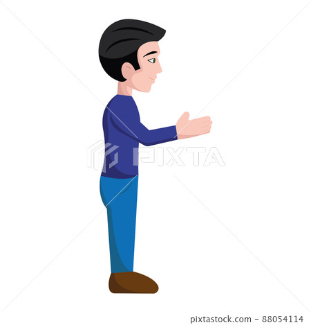 Isolated happy handsome man cartoon Vector - Stock Illustration ...