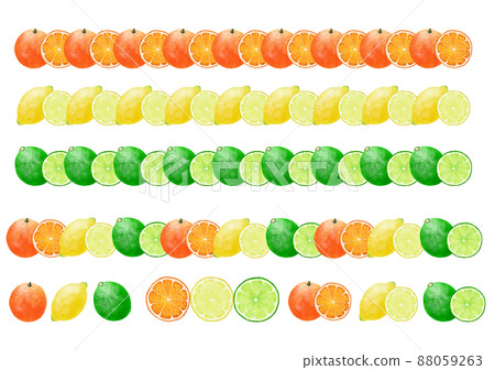 Orange Lemon Lime Citrus line Decorative frame - Stock Illustration ...