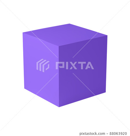 Violet Cube Realistic Composition - Stock Illustration [88063920] - PIXTA
