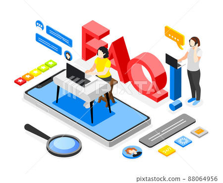 Useful Information Isometric Composition - Stock Illustration [88064956 ...