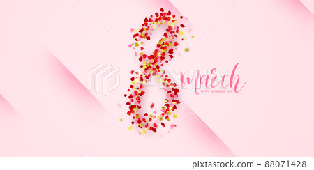 number 8 on a bright pink background Heart... - Stock Illustration ...