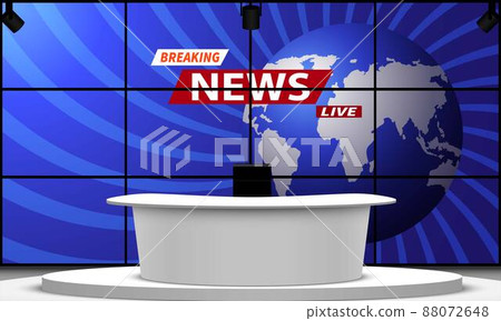 white table and breaking news on the world in... - Stock Illustration ...