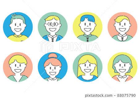 Various face icons colorful - Stock Illustration [88075790] - PIXTA