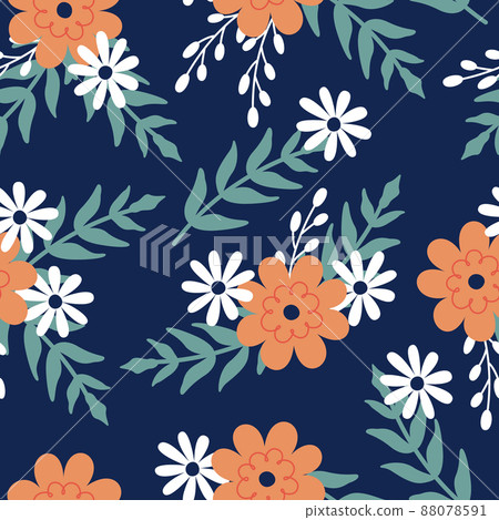 Spring vector flowers on a blue background.... - Stock Illustration ...