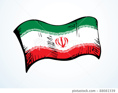 Flag of Iran. Vector drawing icon - Stock Illustration [88081339] - PIXTA