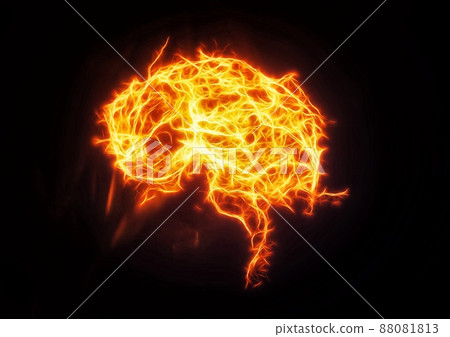 Illustration of a burning brain - Stock Illustration [88081813] - PIXTA