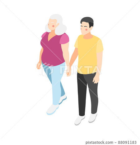 Loving Couple Isometric Composition - Stock Illustration [88091183] - PIXTA