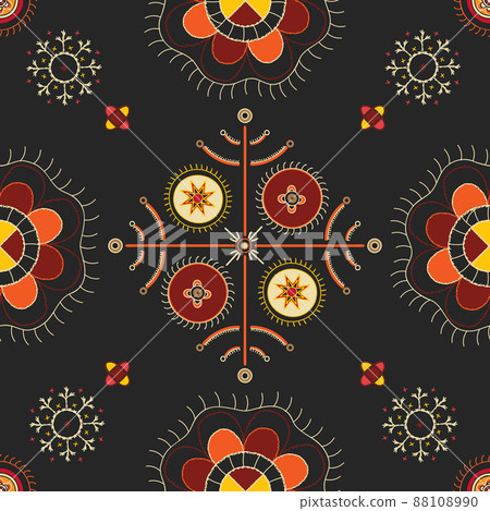 Mulgi folk art pattern 6 - Stock Illustration [88108990] - PIXTA