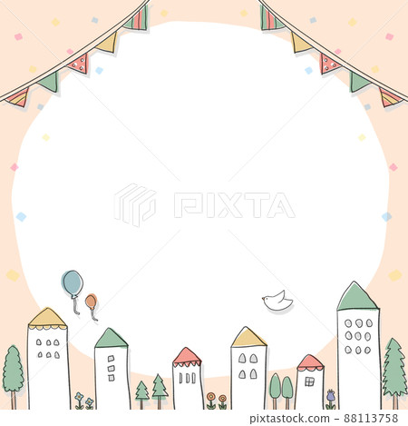Lively city frame - Stock Illustration [88113758] - PIXTA
