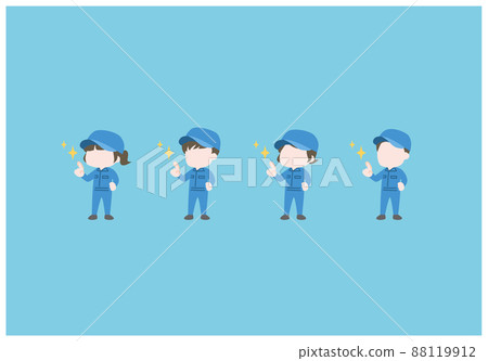 Simple worker set - Stock Illustration [88119912] - PIXTA