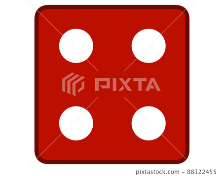 Illustration material of red dice 4 eyes - Stock Illustration [88122455 ...