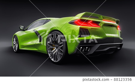 Super sports car on a Black background. 3d... - Stock Illustration ...