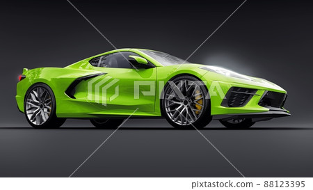 Super sports car on a Black background. 3d...-插圖素材 [88123395] - PIXTA圖庫