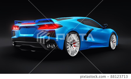 Super sports car on a black background. 3d... - Stock Illustration ...