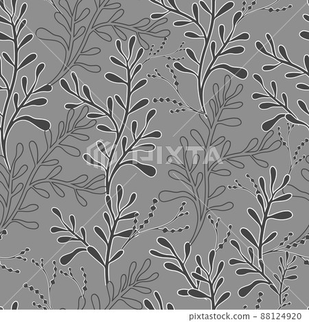 Silhouettes of identical leaves seamless... - Stock Illustration ...