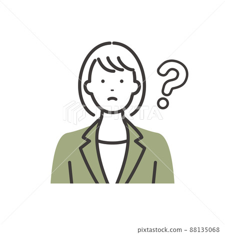 Young business woman with a questionable... - Stock Illustration ...