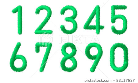 Vector soft fluffy numbers - Stock Illustration [88137657] - PIXTA