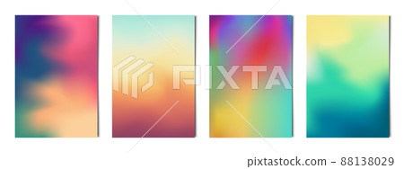 Set of 4 pcs abstract multicolored gradient...-插圖素材 [88138029] - PIXTA圖庫