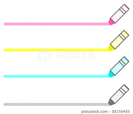A straight line of colorful lines drawn with... - Stock Illustration ...