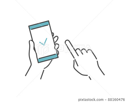 Hand to operate smartphone - Stock Illustration [88160476] - PIXTA