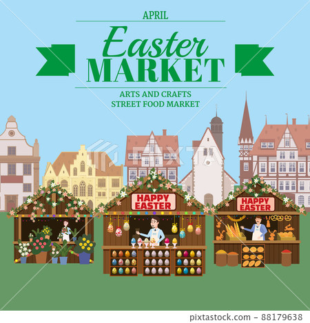 Easter Market poster, Holiday City Spring Fair,... - Stock Illustration ...