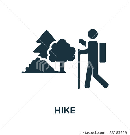 Hike icon. Monochrome simple Hike icon for... - Stock Illustration ...