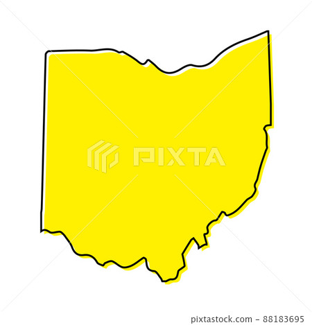 Simple outline map of Ohio is a state of United... - Stock Illustration ...