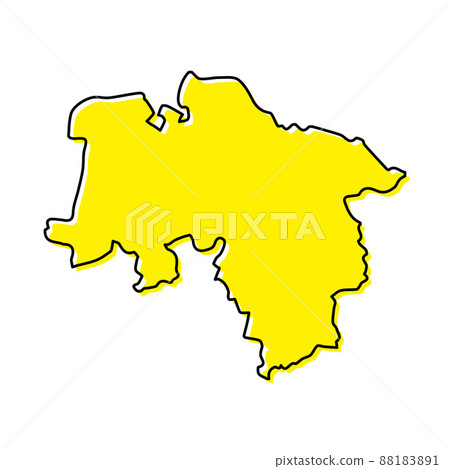 Simple outline map of Lower Saxony is a state... - Stock Illustration ...