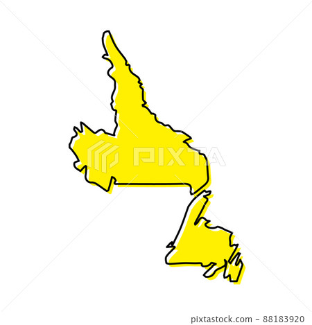 Simple outline map of Newfoundland and Labrador... - Stock Illustration ...