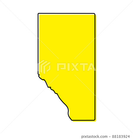 Simple outline map of Alberta is a province of... - Stock Illustration ...