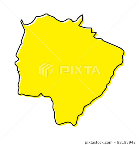 Simple outline map of Mato Grosso do Sul is a... - Stock Illustration [88183942] - PIXTA