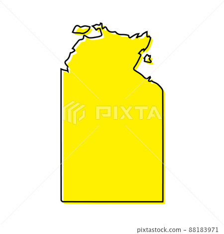 Simple outline map of Northern Territory is a... - Stock Illustration ...