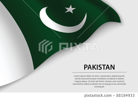 Wave flag of Pakistan on white background.... - Stock Illustration ...