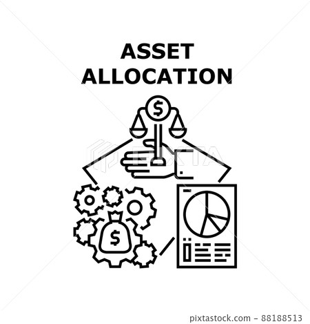 Asset Allocation Vector Concept Black Illustration - Stock Illustration ...