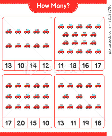 Counting game, how many Car. Educational... - Stock Illustration ...