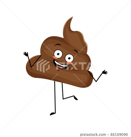 Cute shit character with emotions dancing,... - Stock Illustration ...