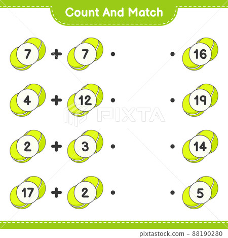 Count and match, count the number of Tennis... - Stock Illustration ...