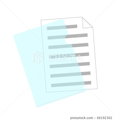 Light blue clear file and documents - Stock Illustration [88192302] - PIXTA
