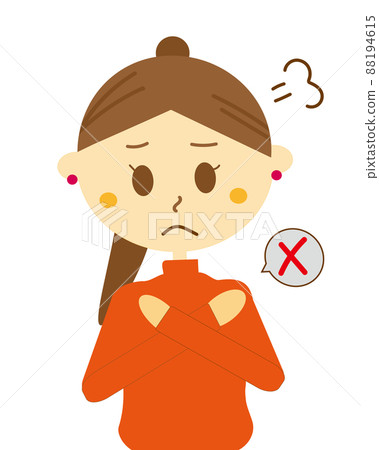 Illustration, anger, cross mark of a woman who... - Stock Illustration ...