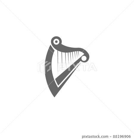 Harp musical instrument icon illustration - Stock Illustration ...