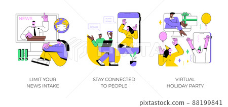 Quarantine lifestyle abstract concept vector... - Stock Illustration ...